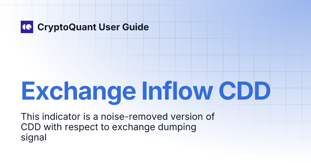 Exchange Inflow CDD | CryptoQuant User Guide
